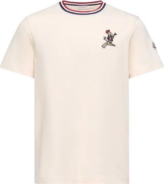 Moncler Homme, Tops, Beige, Taille: L Cotton T-shirt