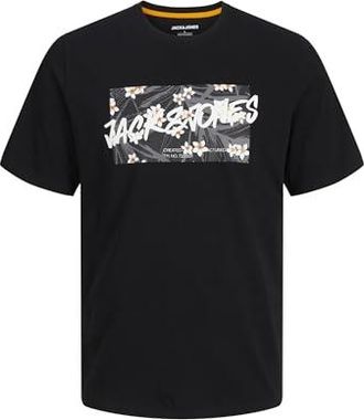 Jack & Jones Jack & Jones JJHAWAII Shape Tee SS Crew Neck LN T-Shirt pour Homme, Noir, XS