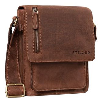 STILORD Finn Petite Sac a Bandouliere pour Hommes Vintage Sacoche Sac Messager Besace Sac &Eacute;paule Cuir de Buffle V&eacute;ritable, Couleur:veleta - marron