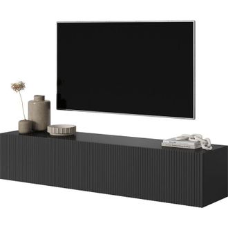 Selsey Selsey - veldio - Meuble tv 140 cm noir avec façade fraisée