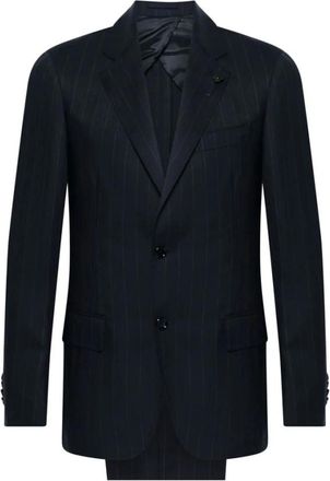 Lardini Gestreifter dunkelblauer Anzug mit klassischen Details - - Suits - Herren - Blau - L