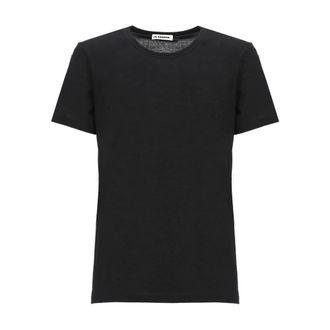 Jil Sander Schwarzes Baumwoll-T-Shirt mit Logo-Print - - Tops - Herren - Schwarzk - S