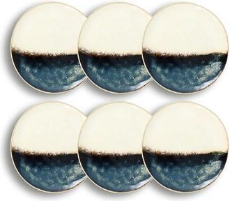 Ogo Living Lot 6 assiettes dessert katanga 20.5cm en gr&egrave;s blanc - 2614714