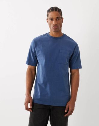 Farah Stacy - T-shirt teint avec poche &agrave; logo - Bleu