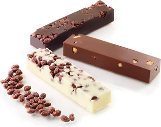 Silikomart Silikomart | SF184 Silikonform für MY SNACK Monoportionen, Antihaft, 4er Pack Kuchenformen, 100 x 26 h 16 mm Volumen 8 x 40 ml Tot. 320 ml, Braun