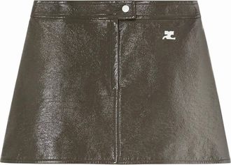 Courr&egrave;ges Femme, Jupes, Brun, Taille: 40 FR Reedition Vinyl Mini Skirt