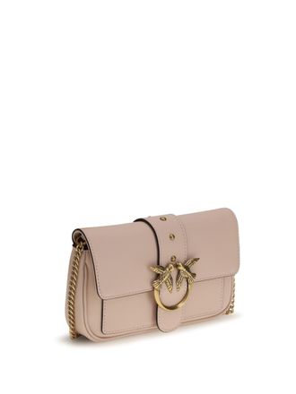 Pinko Womens Love One Shoulder Bag Rosa Cammeo-Antique Gold Calf Leather Bos Taurus