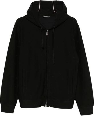 Emporio Armani Homme, Sweatshirts et sweats &agrave; capuche, Noir, Taille: XL Full-Zip Embossed Logo Sweat &agrave; capuche