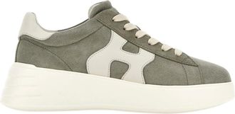 Hogan Femme, Chaussures, Vert, Taille: 35 1/2 EU Baskets en Daim Rebel