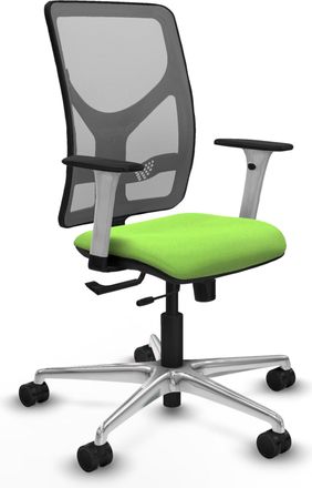 Piqueras y Crespo B&uuml;rostuhl, R&uuml;ckenlehne aus Netzstoff, mit wei&szlig;en und schwarzen Armlehnen, h&ouml;henverstellbare Lendenwirbelst&uuml;tze, ausgestattet mit Syncro/Traslack und S