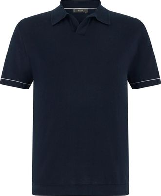 Boggi Milano Homme, Pulls, Bleu, Taille: L Polo Maille Cr&ecirc;pe de Coton