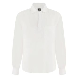 Boggi Milano Homme, Chemises, Blanc, Taille: M Chemise en lin coupe droite