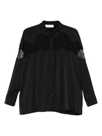 Iro Hemd mit Spitzeneinsätzen - Schwarz