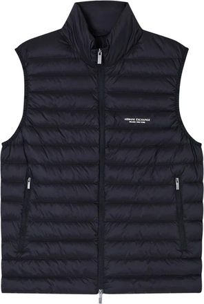 A|X Armani Exchange Homme, Vestes, Noir, Taille: S Veste sans manches rembourr&eacute;e en duvet avec fermeture &eacute;clair int&eacute;grale