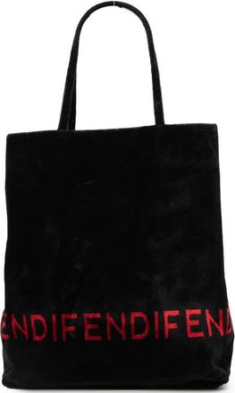 Fendi Shopper - Velour Logo Tote - Gr. unisize - in Schwarz - f&uuml;r Damen