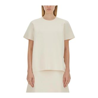 Jil Sander Crewneck Boxy Fit Top - - Tops - Damen - Beige - XS