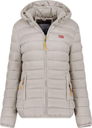 Geographical Norway Atikolor Hood - leichte Daunenjacke f&uuml;r Damen mit Kapuze - Steppjacke warm Zwischensaison - Urban Style - Taschen mit Rei&szlig;verschluss - besticktes Abze