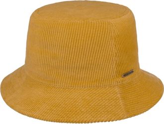 Stetson Cord Bucket Baumwollhut Fischerhut Stoffhut Anglerhut Damen/Herren - Made in The EU mit Futter Winter Herbst-Winter - M (56-57 cm) gelb