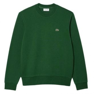 Lacoste Homme, Sweatshirts et sweats &agrave; capuche, Vert, Taille: L SweaT-shirt en coton bross&eacute; Coupe Classique Col Montant