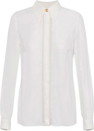 Elisabetta Franchi Femme, Blouses et Chemises, Beige, Taille: 42 FR Viscose Georgette Shirt