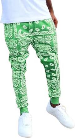 Generic Pantalon de jogging pour homme - Long - Imprim&eacute; - Pantalon de sport baggy - Pantalon de sport stretch - Avec poches - Vintage - Streetwear - Respirant