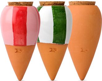 PEPÌN | 3 x Mini Oyas gestreift | Oyas zum Pflanzen von Terrakotta | automatische und umweltfreundliche Bewässerung für Pflanzen im Innen- und Außenbereich 