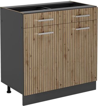 Vicco Meuble cuisine R-Line, Chêne Artisan, 80 cm sans plan de travail