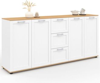 IDMarket Idmarket - Buffet 180 cm vito xxl 4 portes avec 3 tiroirs bois et blanc