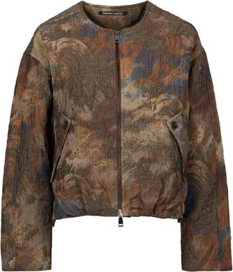 Hannes Roether buttoned abstract jacket - Braun
