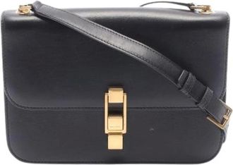 Saint Laurent Pre-owned Sac bandouli&egrave;re Carre en cuir - Femme - Pre-owned - Noir - Taille: ONE Size