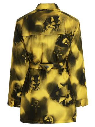 Prada Mens Bicolor Polyamide Parka Clothing