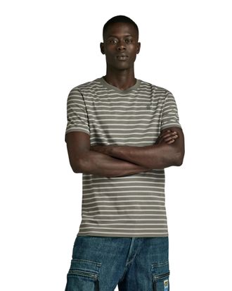 G-Star G-Star RAW Herren Stripe Slim T-Shirt, Mehrfarben (gs Grey/Grey Alloy Stripe D24445-C339-G384), S