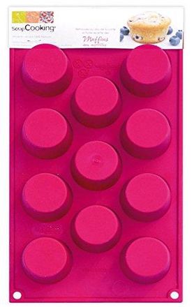 ScrapCooking 3111 Multi 11 Kleine Muffins Backform Silikon Rosa 32 x 17,5 x 3 cm