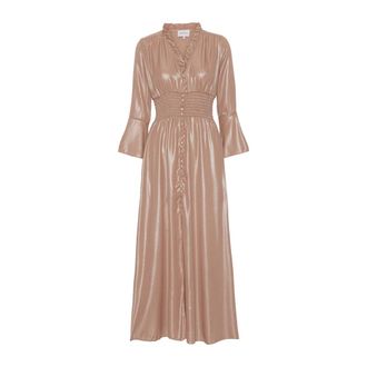 Americandreams Americandreams, Femme, Robes, Beige, Taille: 42 FR Sally Long Shimmer Dress