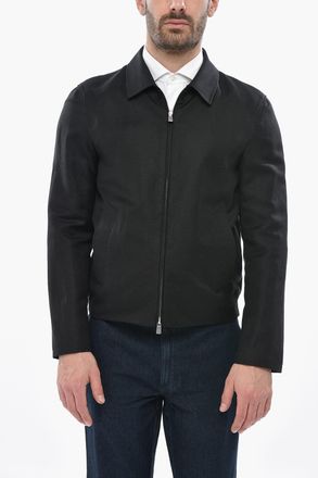 Corneliani CIRCLE Leichte Jacke aus Leinenmix mit Frontrei&szlig;verschluss Corneliani