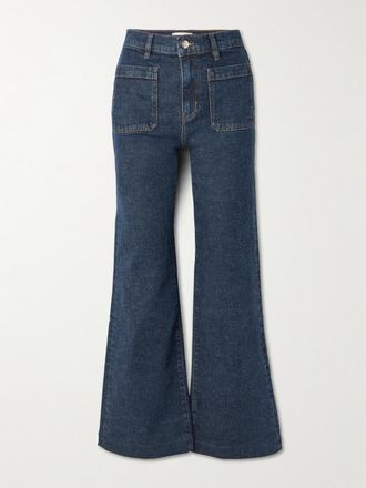 Frame Denim The Refined Hoch Sitzende Jeans Mit Weitem Bein - Blau