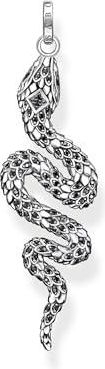 Thomas Sabo Pendentif serpent pour homme en argent sterling 925 noirci avec zircons noirs 56 x 15 mm PE945-643-11, H: ca. 56mm / B: ca. 15mm, Argent sterling, Zir