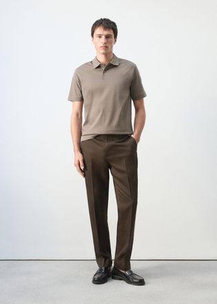 Mango Pantalon slim-fit Lyocell lin chocolat - Homme - 38 - MANGO MAN