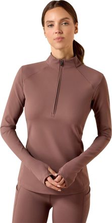 Ariat Womens Avail 1/2 Zip Baselayer Top Long Sleeve in Peppercorn, Size X-Small, by Ariat