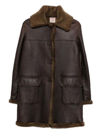 Romeo Gigli 1997-1998 Mantel mit Shearling-Kragen - Braun