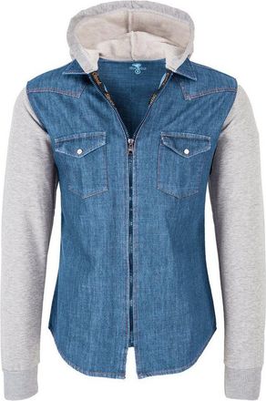 Rock Creek Jeansjacke Herren Jeanshemd mit Kapuze