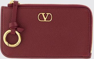 Valentino Garavani VLogo Signature Kartenetui aus Lammleder mit Rei&szlig;verschluss und Ring