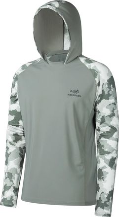 Bassdash Herren UPF 50 Sonnenschutz UV-Schutz Kapuzenpullover Funktion Hoodie Langarm Angeln Shirt Camo