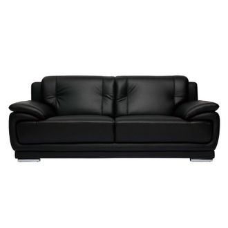 Miliboo Miliboo - Design-Ledersofa schwarz drei Pl&auml;tze B&uuml;ffelleder tamara