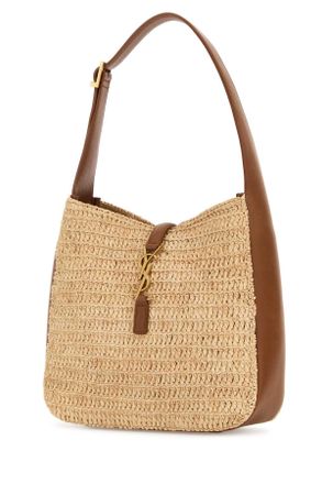 Saint Laurent Womens Raffia Small Le 5 &aacute; 7 Shoulder Bag Palebrownbrick Borse A Mano