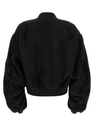 Rick Owens Mens Black Virgin Wool Bomber Clothing
