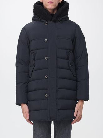 Peuterey Kurze wasserabweisende Nylon-Daunenjacke Brabha mit Shearling-Kapuze