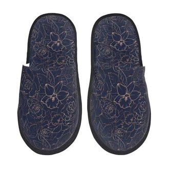 Generic Bleu Marine Fonc&eacute; Homme Femme Slippers Confortable Chaussons Doux Pantoufles Pour Maison Hiver Int&eacute;rieur M