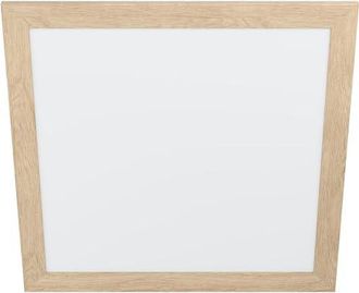 Eglo LED Panel Piglionasso mit Holz Deko-Rahmen, Deckenlampe Holz in Hell-Braun, Küchenlampe, Bürolampe, LED Flurlampe Decke neutralweiß, L x B 64,5 cm