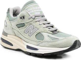 New Balance Pig Suede and Mesh Sneaker - Green